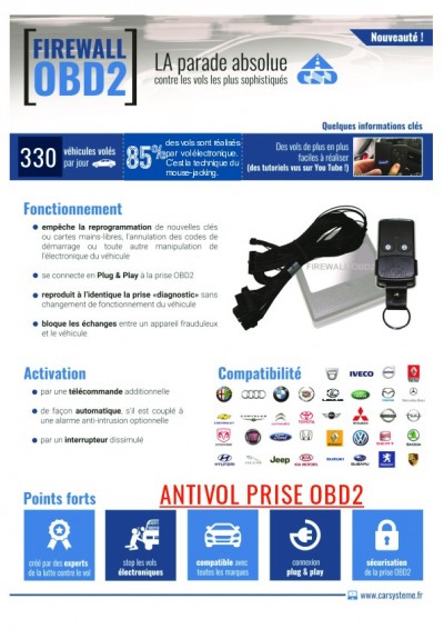 FIREWALL OBD2 : Antivol Prise OBD2 | CSD